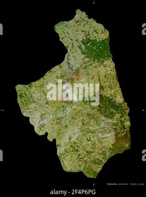 Shape of Podlachian, voivodeship of Poland, with its capital isolated ...