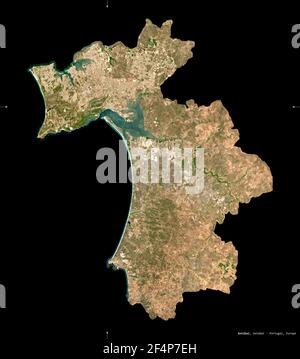 Setubal, district of Portugal. High resolution satellite map. Corner ...