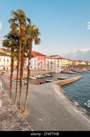 - Switzerland, village of Ascona on Lake Maggiore, the city hall palace ...