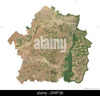 Braila, county of Romania. High resolution satellite map. Locations and ...