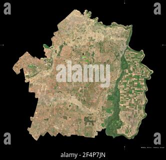 Braila, county of Romania. High resolution satellite map. Locations and ...