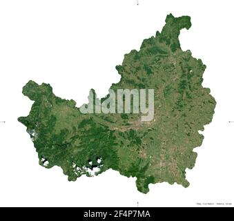 Cluj, county of Romania. High resolution satellite map. Locations of ...