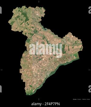 Giurgiu, county of Romania. High resolution satellite map. Locations of ...