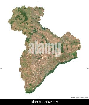 Giurgiu, county of Romania. High resolution satellite map. Locations of ...