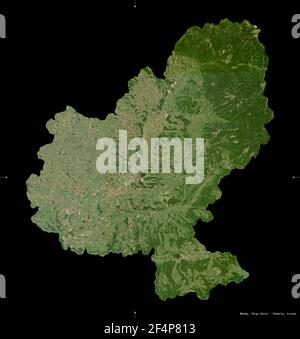 Mures, county of Romania. High resolution satellite map. Corner ...