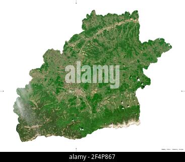 Sibiu, county of Romania. High resolution satellite map. Locations of ...
