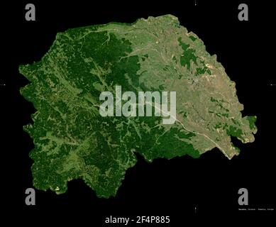 Suceava, county of Romania. High resolution satellite map. Locations ...