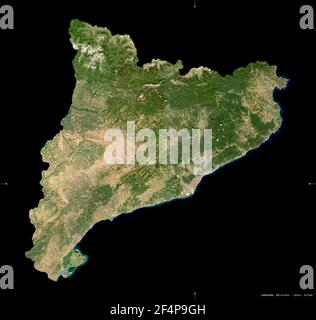 Cataluna, autonomous community of Spain. High resolution satellite map ...