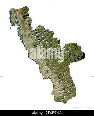 Halland, county of Sweden. High resolution satellite map. Corner ...