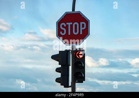 The stop sign for regulate traffic of german Reich police isolated on ...