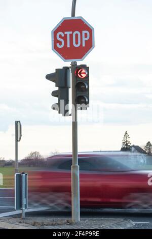 The stop sign for regulate traffic of german Reich police isolated on ...