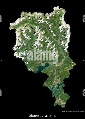 Ticino, canton of Switzerland. High resolution satellite map Stock ...