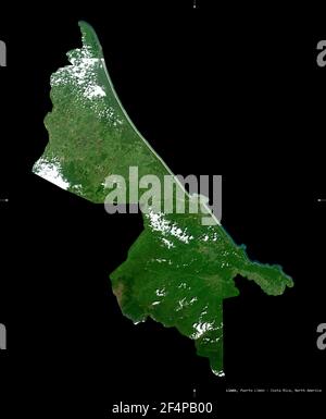 Limon, province of Costa Rica. High resolution satellite map. Locations ...