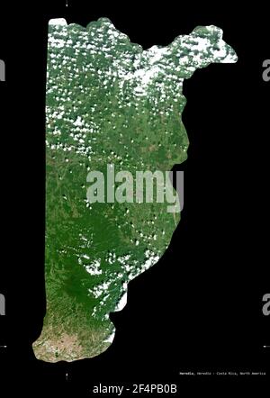 Heredia, province of Costa Rica. Sentinel-2 satellite imagery. Shape ...