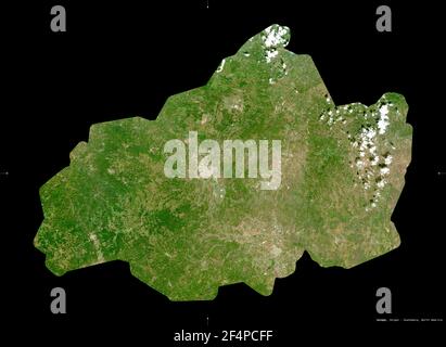 Shape of Jalapa, department of Guatemala, with its capital isolated on ...