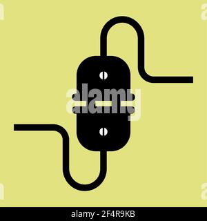 Plug Male Female Connection Icon Vector Illustration Stock Vector Image ...