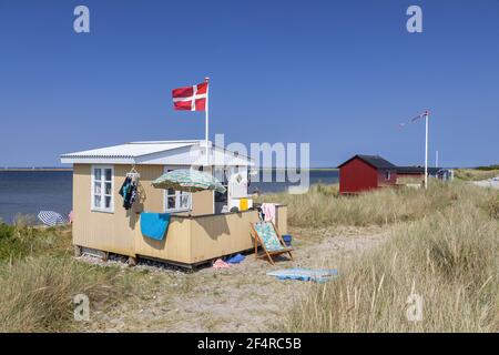 Beach hut at Marstal beach, aero island, fyn, Denmark, Scandinavia ...