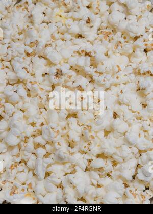 Salted Popcorn background view from above. Top view pop corn Stock ...