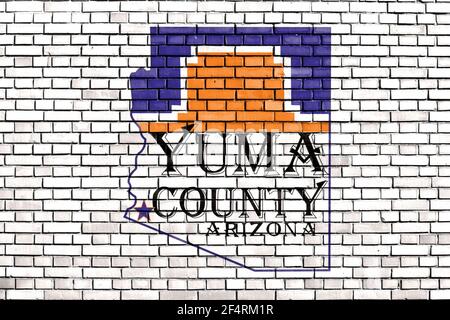 Flag of Yuma County, Arizona painted on brick wall Stock Photo - Alamy