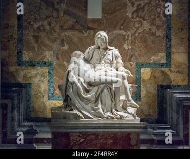 Michelangelo Pieta Mary and Jesus Sculpture close-up Vatican, Rome ...