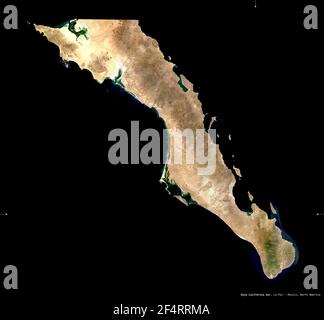Baja California, state of Mexico. High resolution satellite map Stock ...