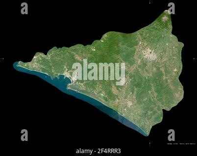 Colima, state of Mexico. High resolution satellite map. Locations and ...