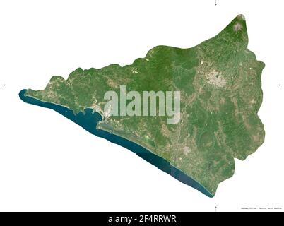 Colima, state of Mexico. High resolution satellite map. Locations and ...