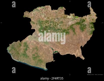 Michoacan, state of Mexico. High resolution satellite map. Locations ...