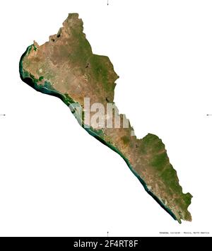 Sinaloa, state of Mexico. High resolution satellite map. Corner ...
