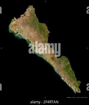 Sinaloa, state of Mexico. High resolution satellite map. Corner ...