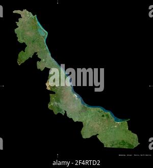 Shape of Veracruz, state of Mexico, with its capital isolated on a ...