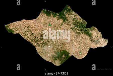 Tlaxcala, state of Mexico. High resolution satellite map. Locations and ...