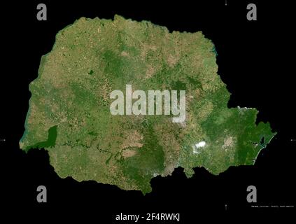 Parana, state of Brazil. High resolution satellite map. Locations and ...