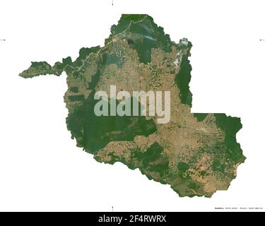 Rondonia, state of Brazil. High resolution satellite map. Locations of ...