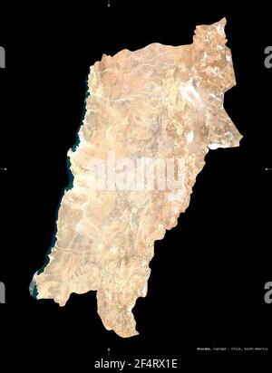 Atacama, region of Chile. High resolution satellite map. Corner ...