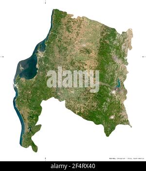 Bio-Bio, region of Chile. High resolution satellite map. Locations and ...