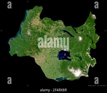 Los Rios, region of Chile. High resolution satellite map. Locations of ...
