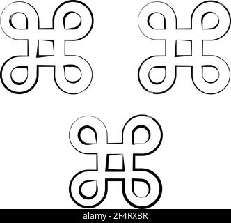 Looped Square Icon Calligraphic Vector Art Illustration Stock Vector ...