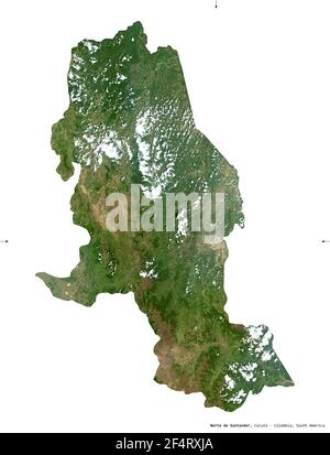 Shape of Santander, department of Colombia, with its capital isolated ...