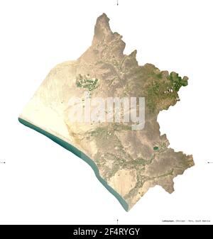 Lambayeque, region of Peru. High resolution satellite map. Corner ...