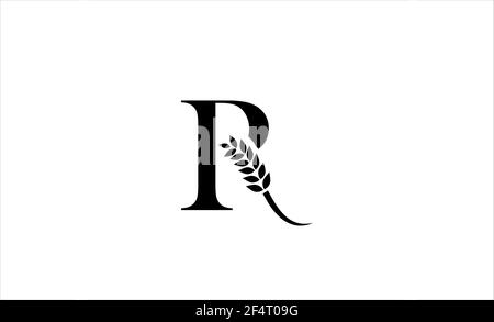 wheat logo letter a vector illustration Stock Photo - Alamy