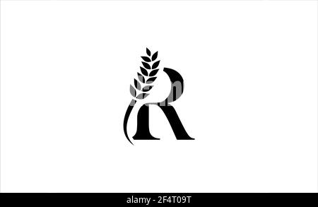 wheat logo letter d vector illustration Stock Photo - Alamy