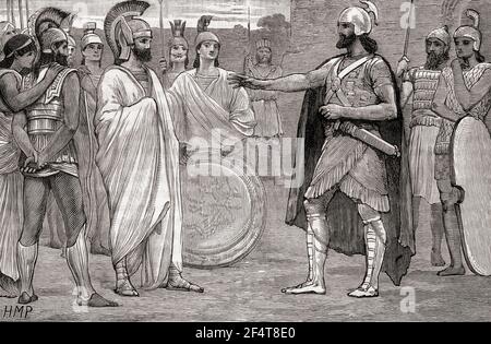 Agesilaus II (c. 444- c. 360 B.C.), king of Sparta (400-360 B.C.), and ...
