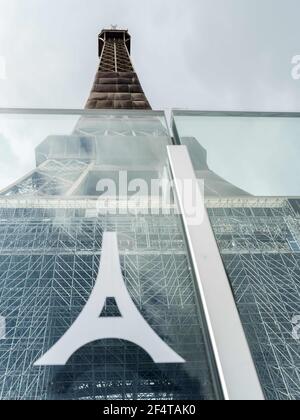 A view of the scaffolding erected for the renovation of the landmark ...