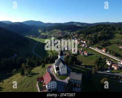 Loski Potok aerial viwe, Slovenia Stock Photo - Alamy