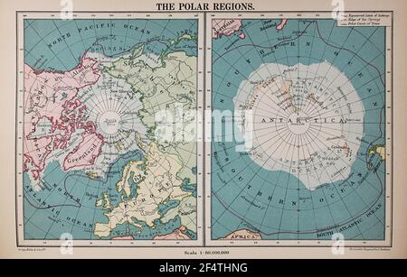 Map of the world, the North Pole and continents Stock Photo - Alamy