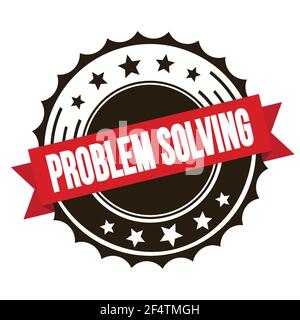 PROBLEM SOLVING text on red grungy round vintage stamp Stock Photo - Alamy