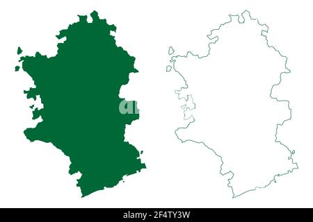 Amreli district (Gujarat State, Republic of India) map vector ...