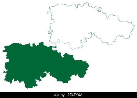 Banaskantha district (Gujarat State, Republic of India) map vector ...
