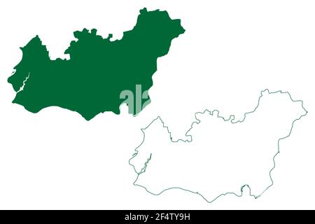 Anand district (Gujarat State, Republic of India) map vector ...